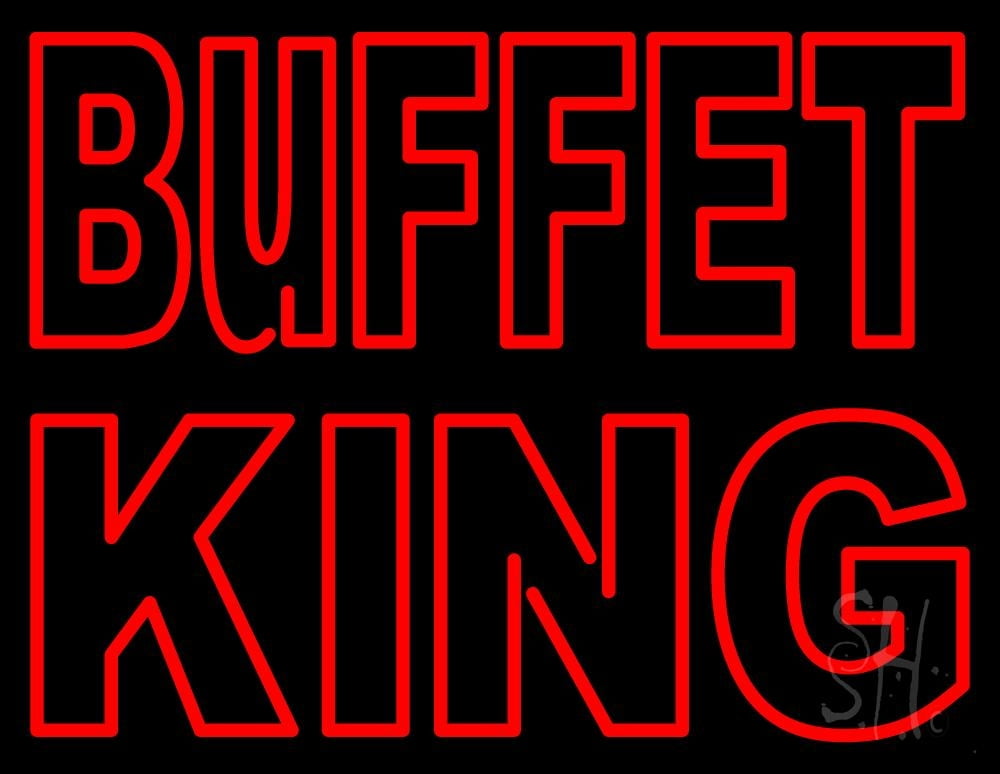 Red Buffet King LED Neon Sign 24 x 31 - inches, Black Square Cut ...