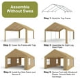 13x20ft Heavy Duty Carport with Roll-Up Sidewall, Ventilated Windows, Removable Sidewalls, 180g ...