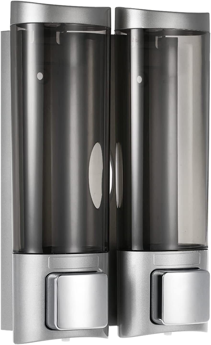 Manual Wall-Mounted Liquid Soap Dispenser, Double Shower Gel Shampoo ...