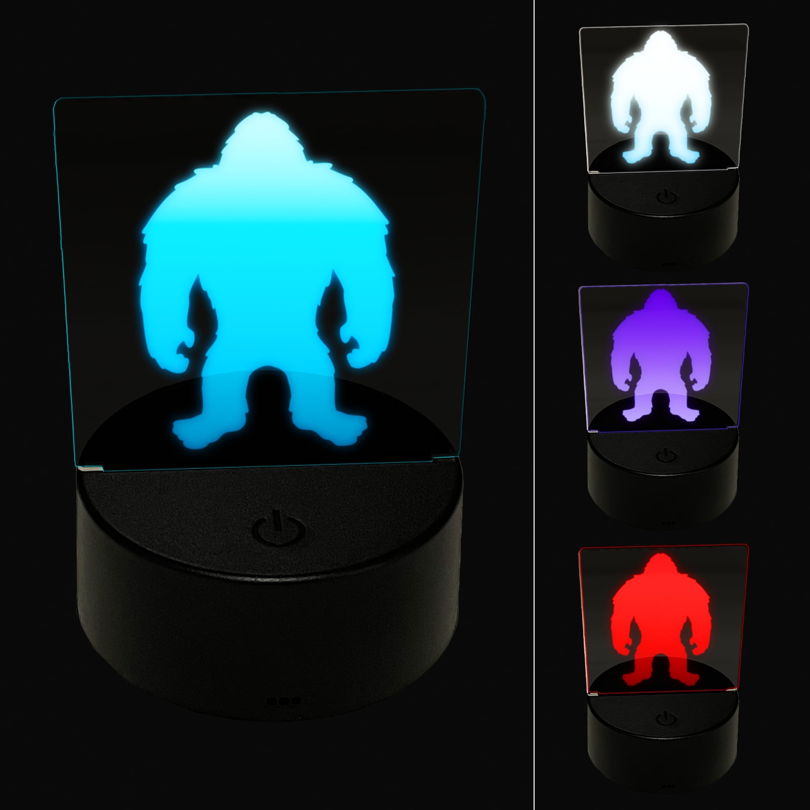 Hairy Bigfoot Sasquatch Standing Silhouette LED Night Light Sign 3D ...