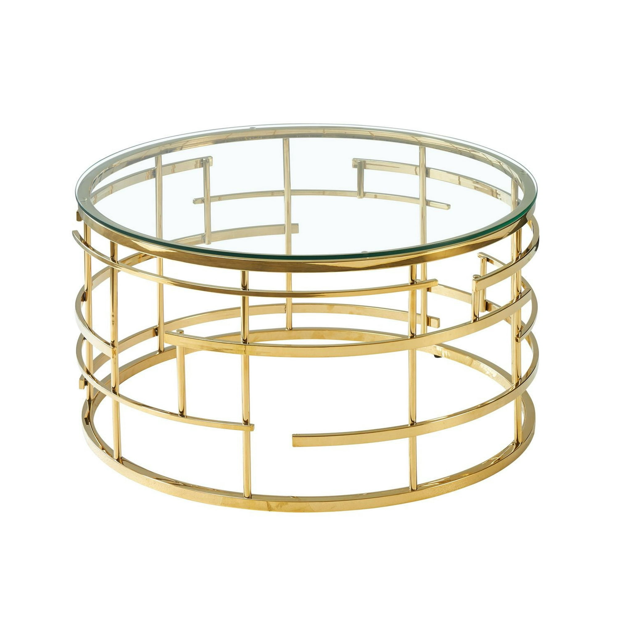 Click here for K-Living Adira Round Coffee Table With Tempered Gl... prices