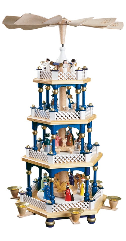 German christmas pyramid Nativity scene, 3-tier, height 54 cm / 21 inch ...