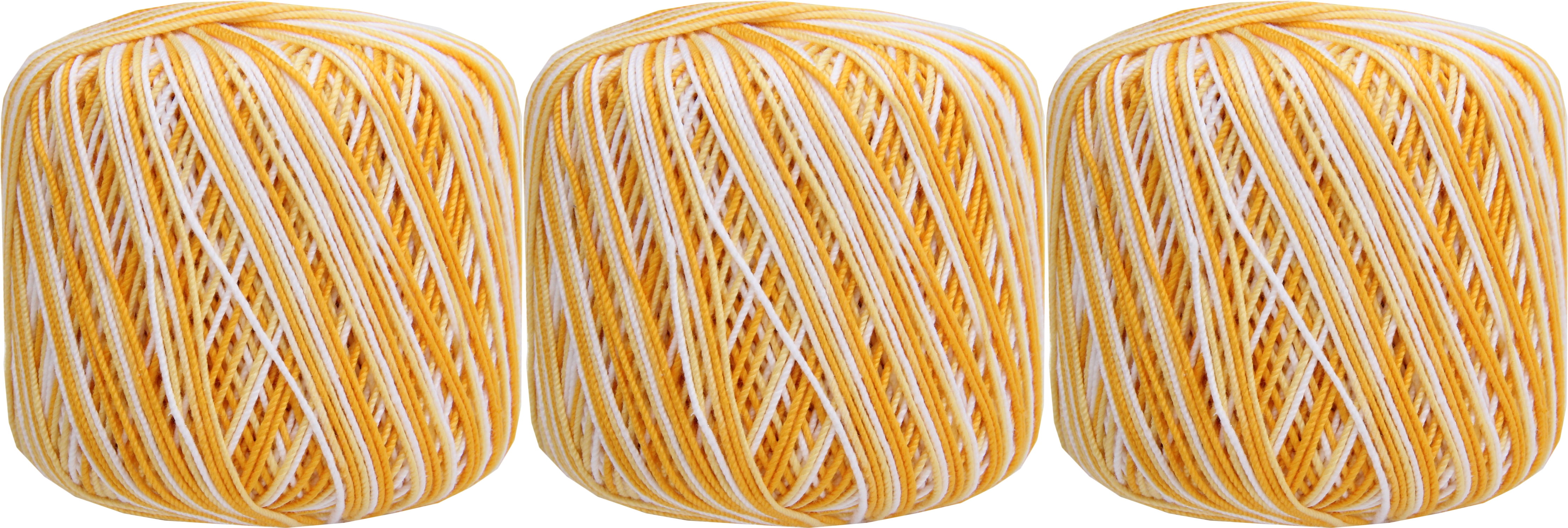3 Ball Pack Threadart 100% Pure Cotton Multicolor Crochet Thread - Size ...