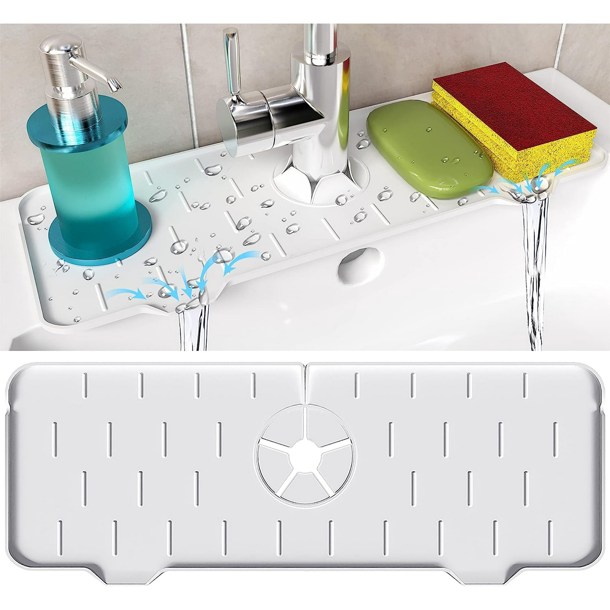 Click here for Hahdaxia White Kitchen Sink Faucet Splash Guard -... prices