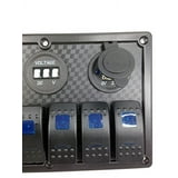 Pactrade Marine Car RV Boat 6 Gang Blue LED Rocker Switch Panel USB ...