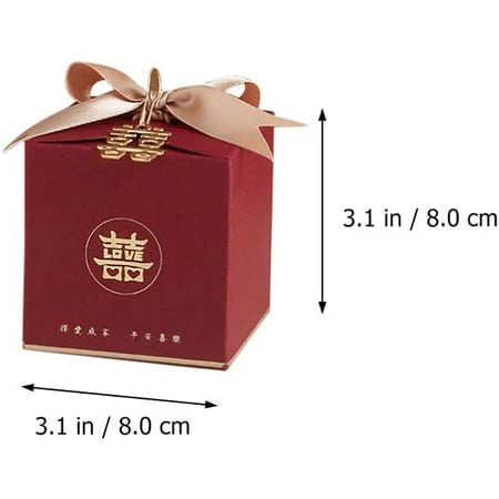 20Pcs Chinese Wedding Favor Boxes Xi Candy Gift Boxes with Ribbon Take ...