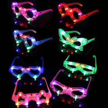 12 Glow Frame LED Flashing Glasses Light Up Sunglasses Wedding Party ...