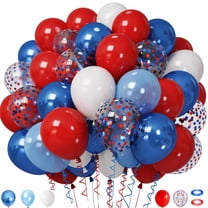 Blue and White Balloons, 60 Pcs 12 Inch Pastel Baby Blue Silver ...