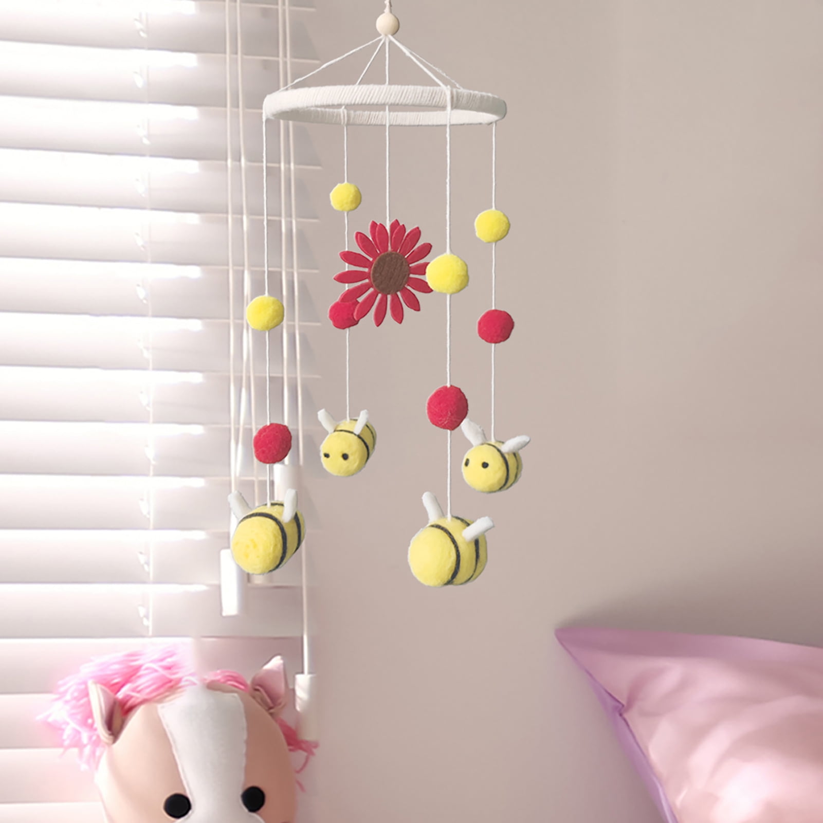 Hanging Windchime Cluster Rattle - Felt Cute Baby Crib Windbell ...