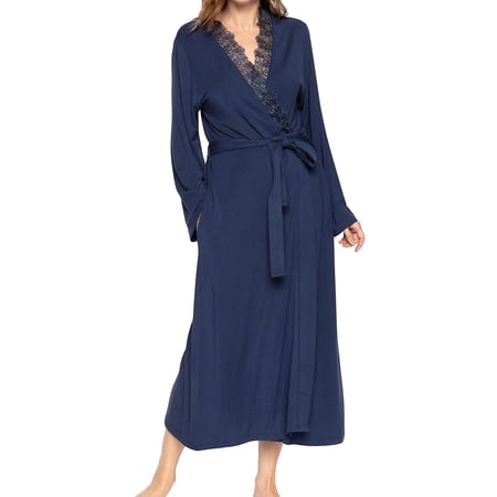 Cyberjammies Nora Rose Jenna 1703 Women's Navy Modal Lycra Robe ...