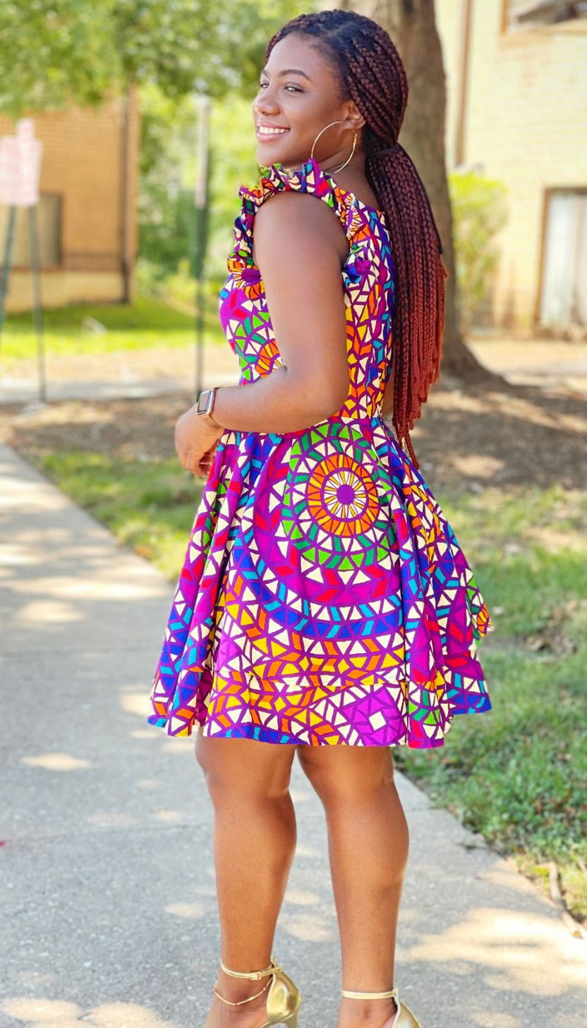 Queen Ankara off Shoulder Sleeve two step dress - Walmart.com