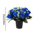 Artificial Cemetery Flowers with Vase - Outdoor Grave Decorations Roses ...