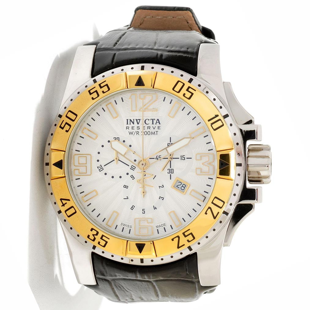 Invicta Men's 10903 Reserve Excursion Silver Tone Textured Dial Gold ...