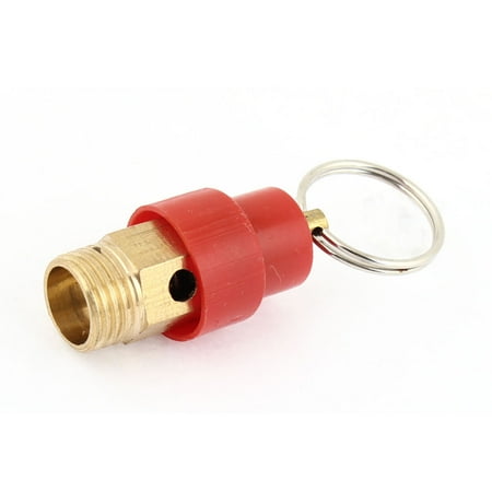 Red Plastic Hat 1/4"PT Male Thread Pressure Relief Valve w Ring ...