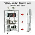 Folding Storage Shelves, 5-Tier/4-Tier/3-Tier Metal Collapsible Shelves ...