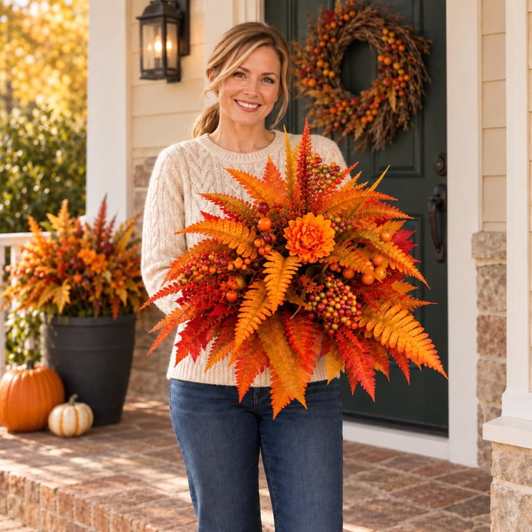 Fall Harvest Floral Garden Stake for Autumn Outdoor Planter Deco ...