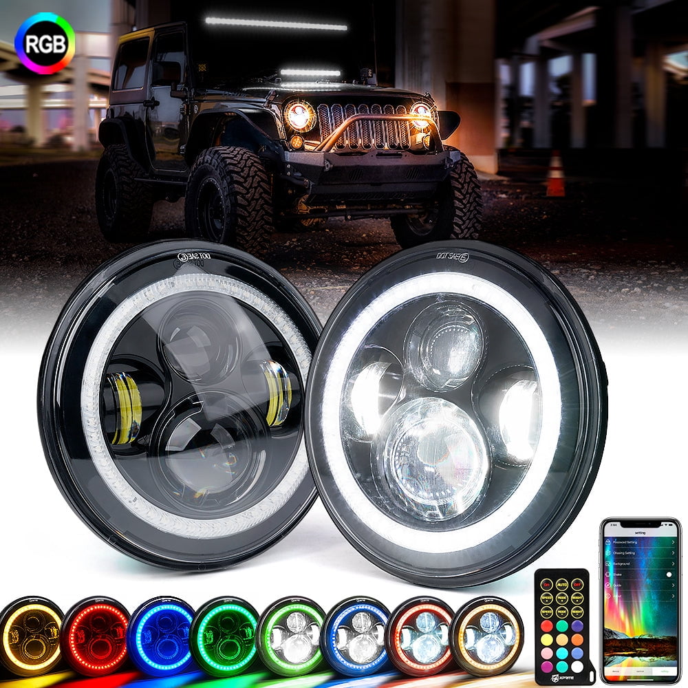 Xprite Exhibit Series 7" RGB Color Wrangler Headlights with Bluetooth ...