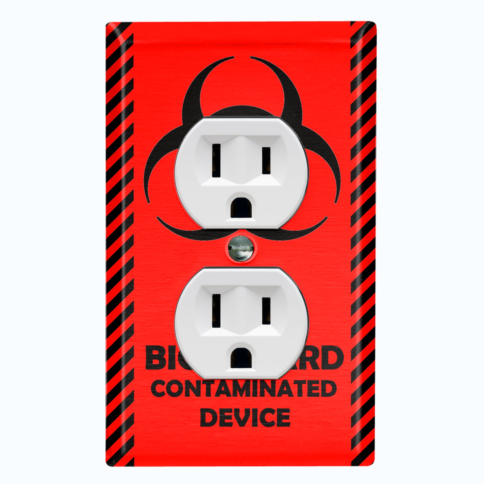 Metal Light Switch Plate Cover Red Contaminated Biohazard Sign SGN001 ...
