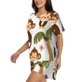 Cauagu Monkeys Swinging from Palms for Women's Round Neck Pajama Set ...