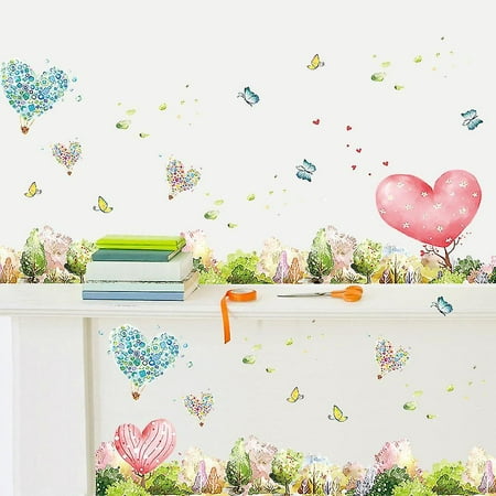 2pcs Dream Forest Loving Heart Skirting Board Decal Sticker Stairs ...
