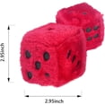 2026 New 3 Inch Red Fuzzy Plush Dice with Black Dots, Retro Soft ...