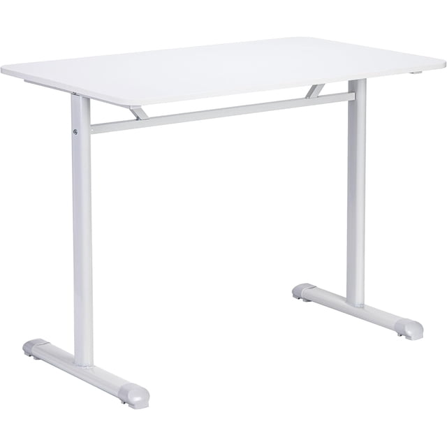 Study Desk White 39 Inch, Simple Writing Computer Table for Small Space ...