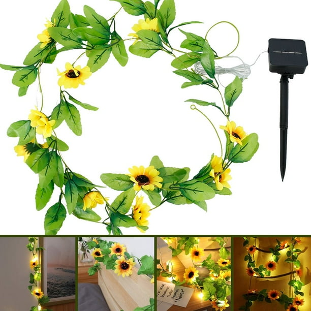 POINTERTECK Solar Artificial Sunflower String Light 2m 20 LEDs Solar ...