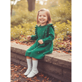 BemeyourBBs﻿ Toddler Baby Girls Green Knitted Dress Ruffle Trim Pearl ...