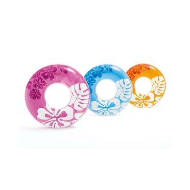 Intex Colorful Transparent Inflatable Swimming Pool Tube Raft (3 Pack ...