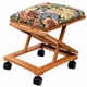 Footrest Elevated Foot Stool Adjustable Rest Rolling Wheels Tapestry ...