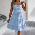FRSASU Women's Spaghetti Strap Tiered Midi Dress, Smocked Back, A-Line ...
