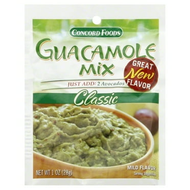 Concord Foods: Mild Guacamole Dip Mix (Pack of 4) 1.1 oz Packets ...