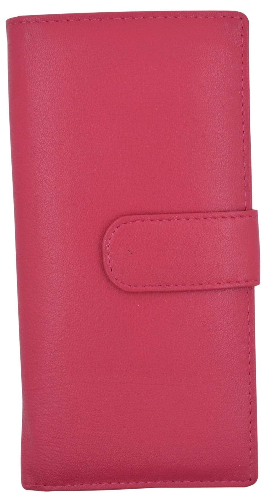 Brand New Hand Crafted Genuine Leather Checkbook Cover Pink with Snap ...