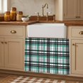 Abstract Stripes Cabinet Curtains 10" W x 11" L, Turquoise Black Grey ...