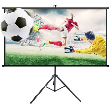80 inch Projector Screen with Stand, 16:9 HD 4K Indoor Foldable ...