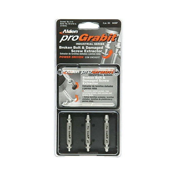 Alden 8430P Grabit® Pro Broken Bolt & Damaged Screw Extractor 3 Piece ...