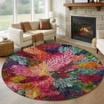 7ft Round Rug Colorful Dahlia Area Rugs for Living Room Bedroom ...