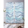 Blue Striped Sheer Curtains for Living Room Bedroom Modern Simple ...