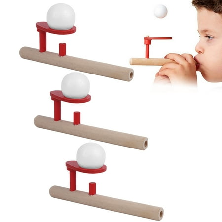 Cergrey Floating Ball Game, Floating Blow Pipe Balls Wooden Blowing ...