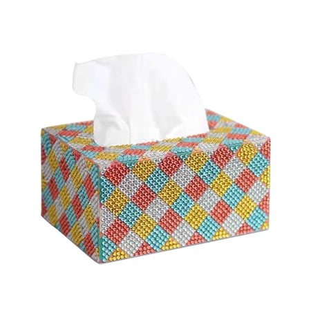 TBW Plaid Diamond Painting Tissue Box Handmade Kit DIY Mosaic Craft ...