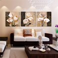 3-Piece Framed Vintage Floral Wall Art Set, 11.8"x11.8" White Rose ...