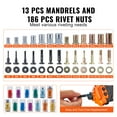 VEVOR Rivet Nut Tool, 16 inch Rivnut Tool Kit with 13PCS Metric and SAE ...