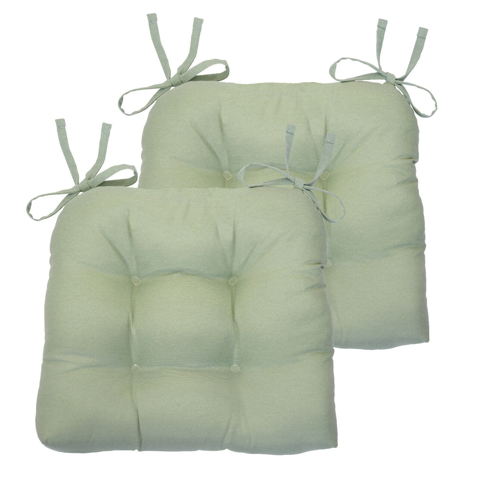 Solid Reversible Chair Pad Country Farmhouse Chair Cushions with Ties ...