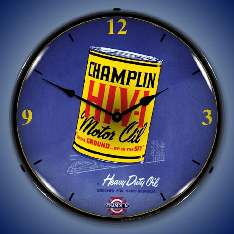 Champlin Oil Wall Clock, Lighted - Walmart.com