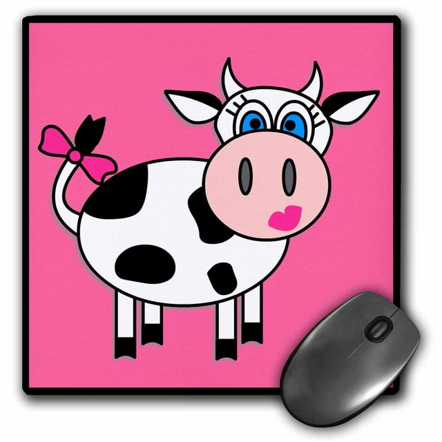 3dRose Happy Cow Girl, Mouse Pad, 8 by 8 inches - Walmart.com
