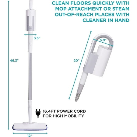 2-in-1 Steam Mop & Cleaning Kit | 10-Piece Indoor/Outdoor Cleaner w ...