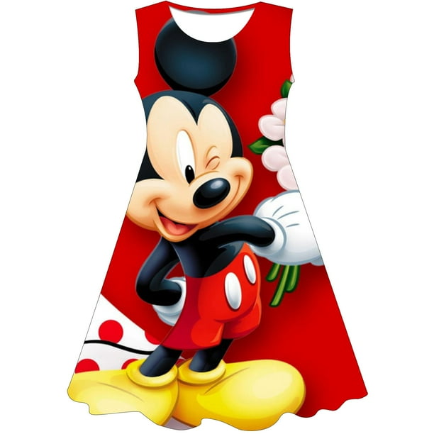 Disney Minnie Mickey Mouse impression 3D filles robe été Minnie Mickey ...