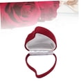 BESTYASH Red Heart Shaped Ring Box with Rose Flower Design Double Ring ...