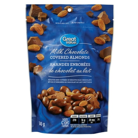 Great Value Milk Chocolate Covered Almonds, 340 g - Walmart.ca