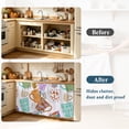 Ceramic Mugs Cabinet Curtains for Kitchen 10"W x 11"L, Rustic Abstract ...